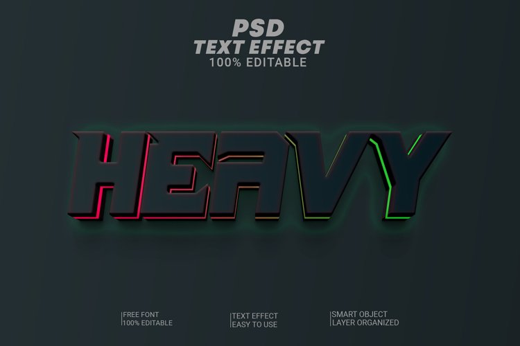Heavy 3d Editable Text Effect Style