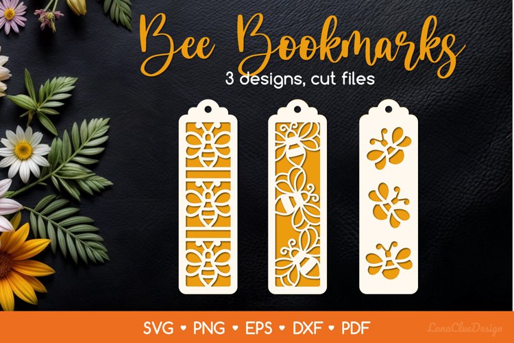 Two Layered Bookmarks with Bee SVG, Bee Papercut Template