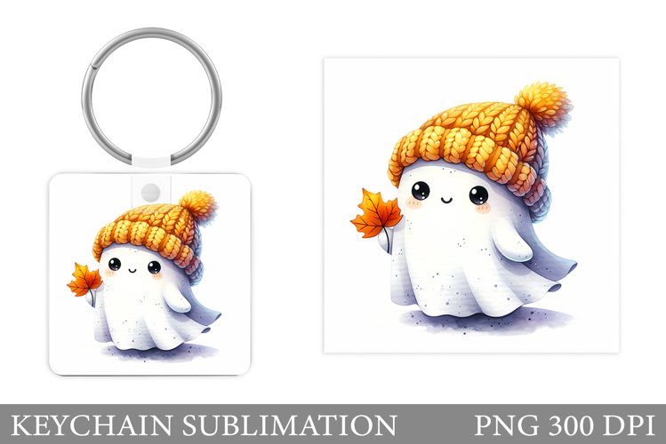 Cute Ghost Keychain Design. Cute Halloween (4344198)
