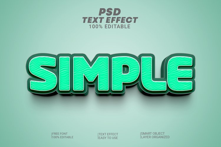 PSD 3d Simple text effect style