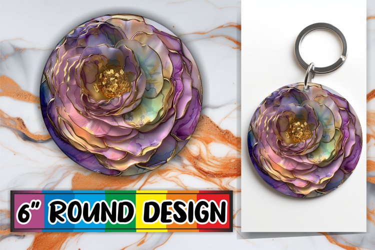 Radiant Floral Gold Sublimation Rounds