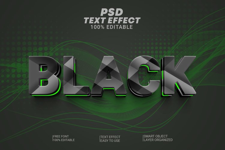 PSD 3d Black text effect style (2661405)