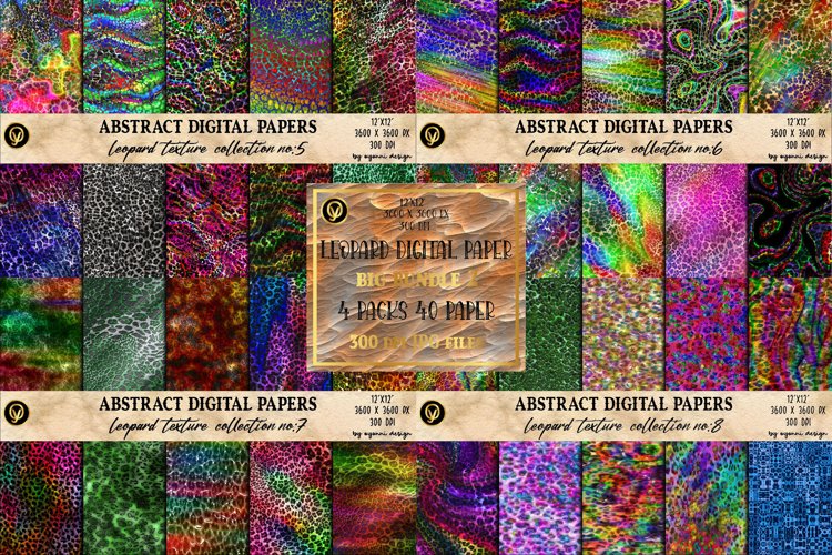 Leopard Texture Digital Paper Big Bundle 2 (2160634) | Textures ...