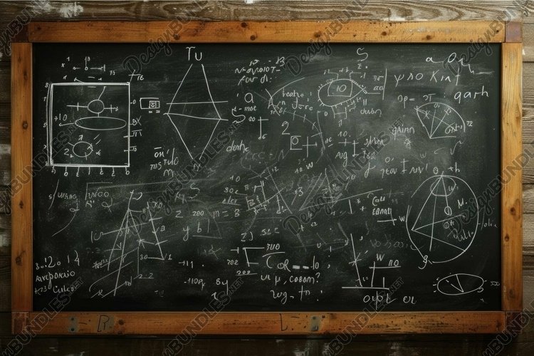 Complex Blackboard scientific formulas. Generate Ai