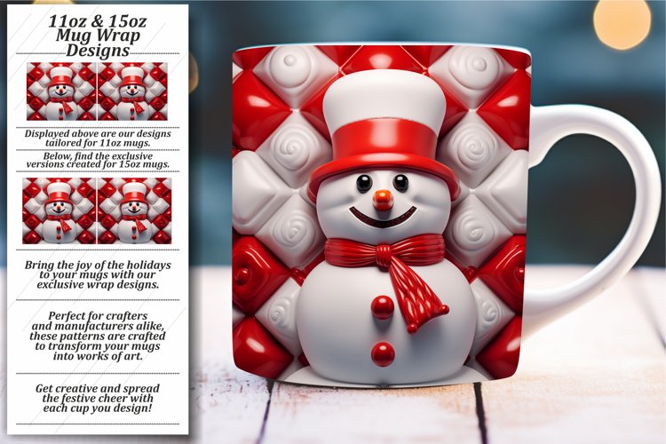 Christmas Mug Marvel: 3D Inflated Puff Designs