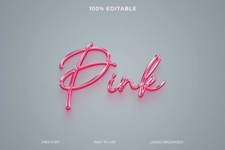 Pink Color PSD Editable Text Style (5398068)