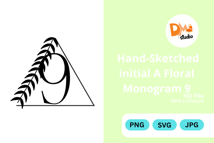 Hand-Sketched Initial Floral Monogram (6058789)