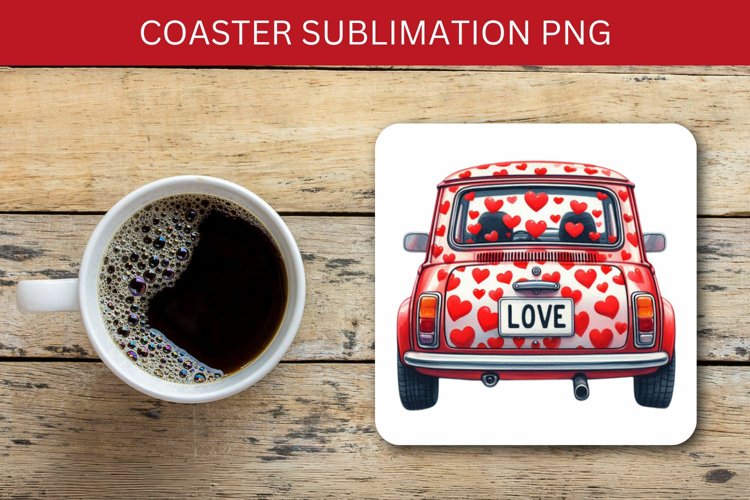 valentine square coaster - car (5188196)