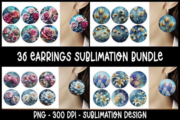 36 Round Earrings Sublimation Bundle