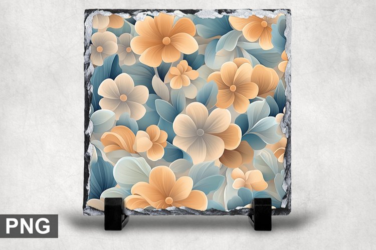 Pastel Flowers Square Sublimation Slate Design