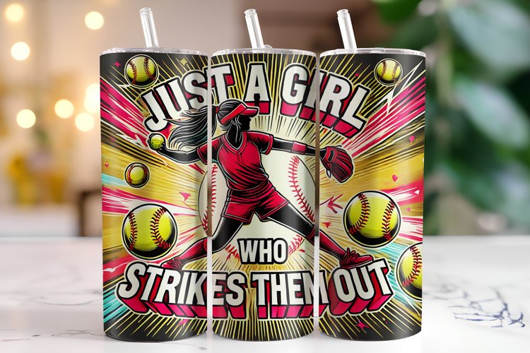 Just a Girl who Strikes them Out Tumbler Wrap