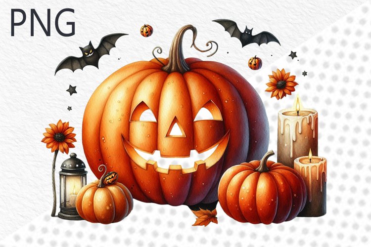 Halloween Pumpkins Sublimation - Clipart PNG Design
