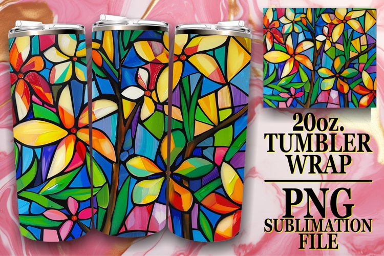 Stained Glass Pattern 20oz Tumbler Wrap