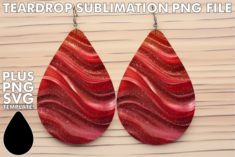 Red Sparkle Patterned Earrings