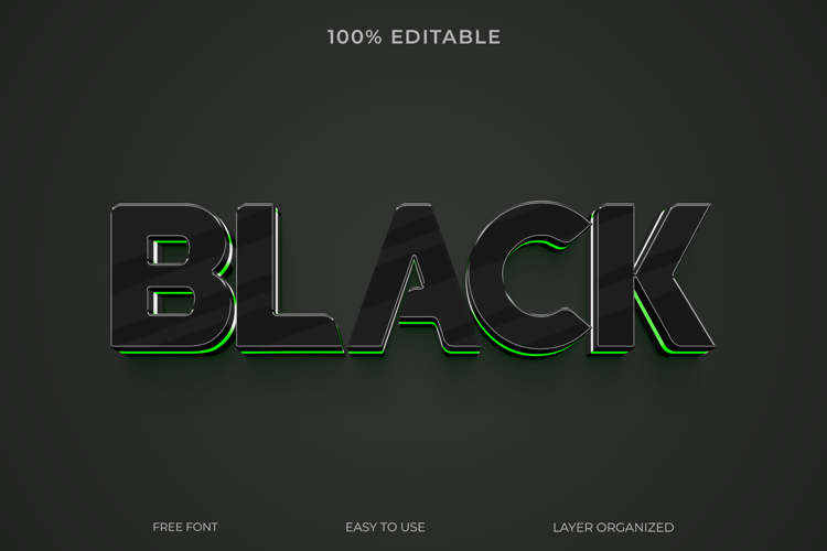 Black Editable Text Effect Style (5398074)