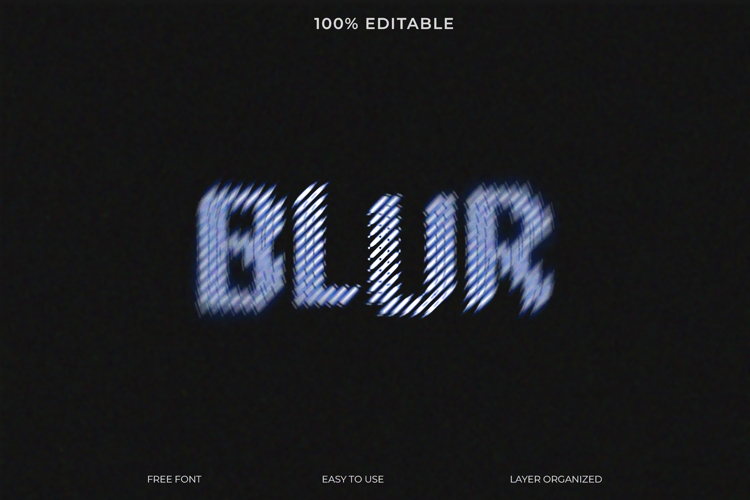 Blur Motion Striped Text Effect Design Template