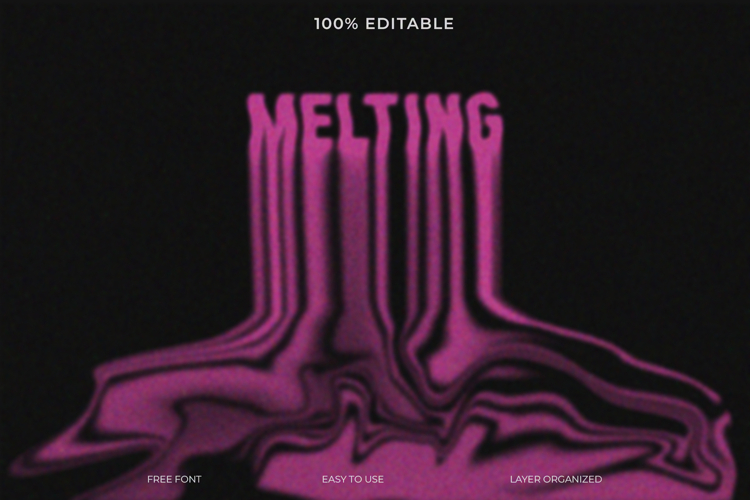 Melting Psychedelic Dripping Text Effect Template
