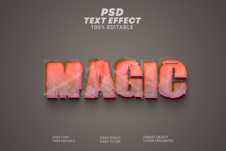 PSD 3d Magic text effect style