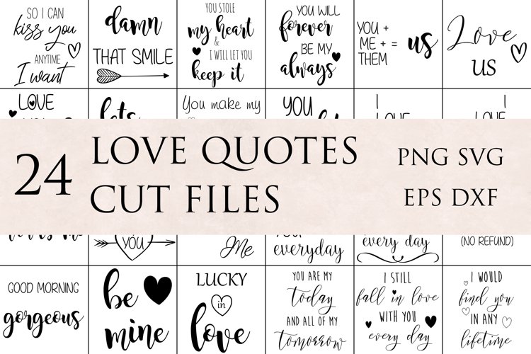 Love Quotes SVG Bundle, Cut Files (1033412) | Cut Files | Design Bundles