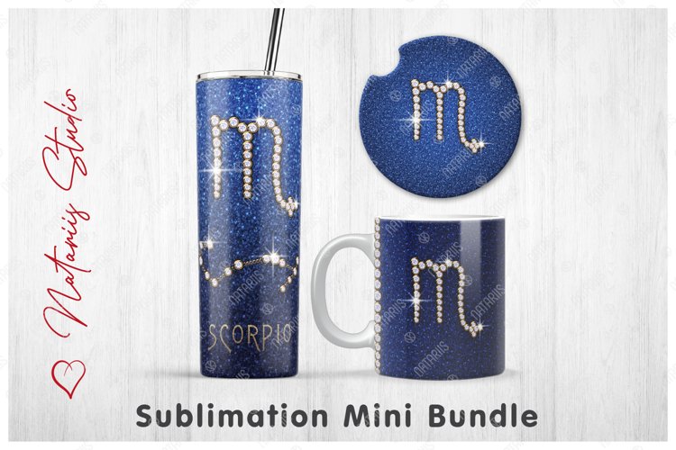 SCORPIO Diamond Zodiac Mini Bundle - Tumbler, Mug, Coaster