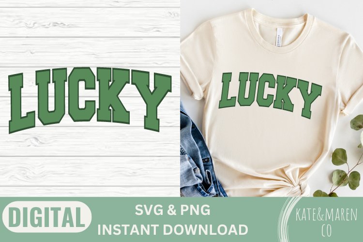 lucky svg, varsity lucky svg, st patrick svg, shamrock svg