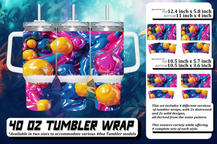 Colorful Puff 40oz Tumbler Art