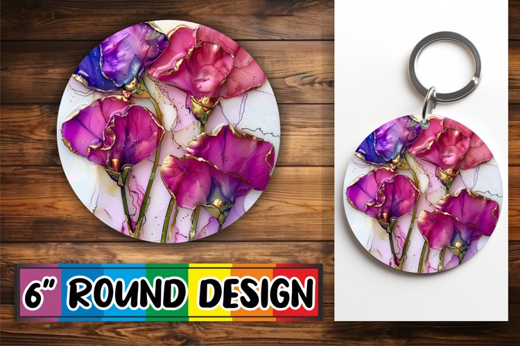 Opulent Floral Gold Sublimation Pendants