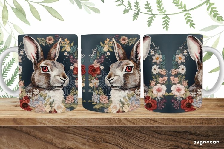 Embroidery Hare Mug | 11 oz | Sublimation