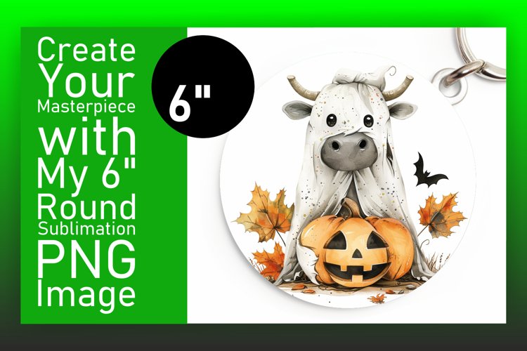 Spooky Cow Round Design for Halloween Season