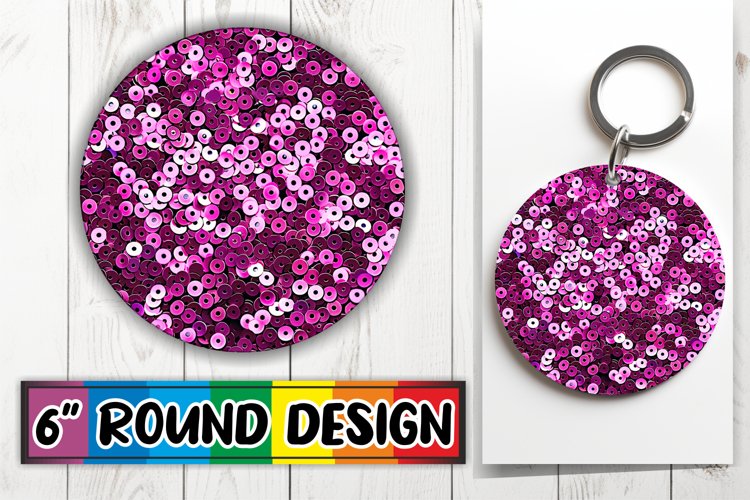 Colorful Glittery Round Design for Sublimation