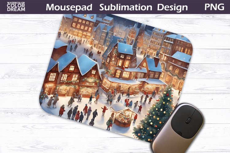 Christmas Market Mouse Pad | Winter MousePad (2810731)