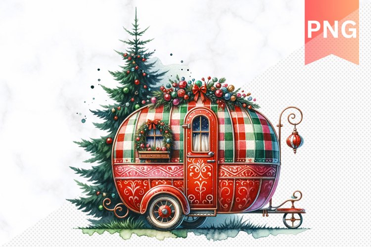 Christmas Whimsical Caravan - Clipart PNG Design