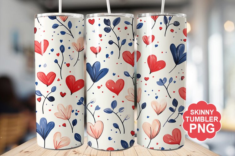 Valentine Pattern Seamless Tumbler | Valentine Tumbler Wrap