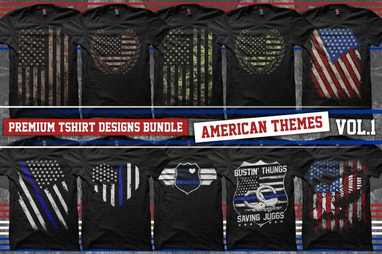 Bundle Premium T-Shirt Designs - American Themes - (395286)