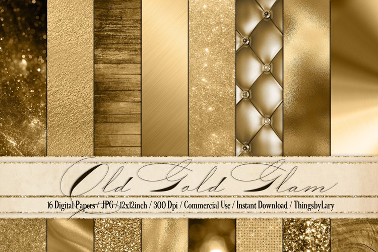 16 Luxury Old Gold Glam Digital Papers
