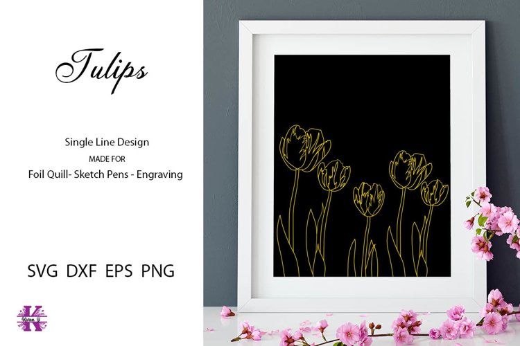 Tulips - Single line Designs - Foil Quill (259257) | Single Line ...
