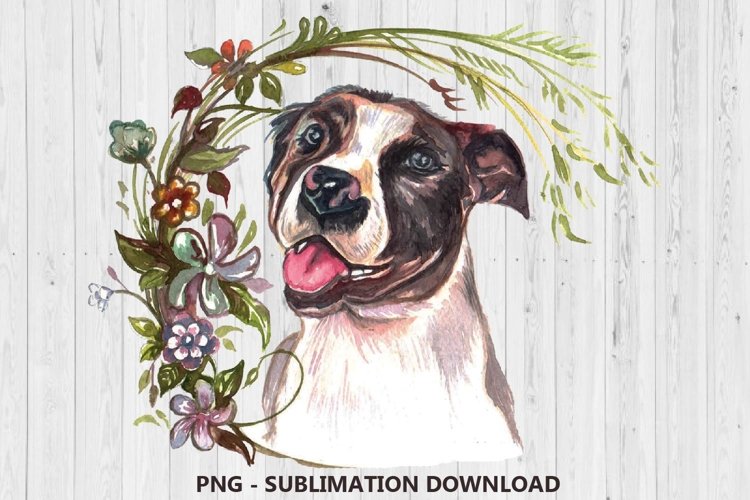 Dog sublimation Design, dog png, floral dog (777397) | Sublimation ...