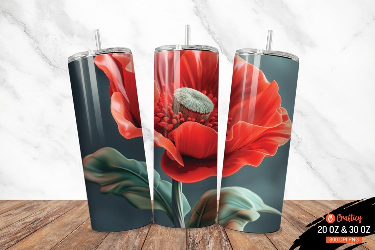 3D Amapola Tumbler wrap