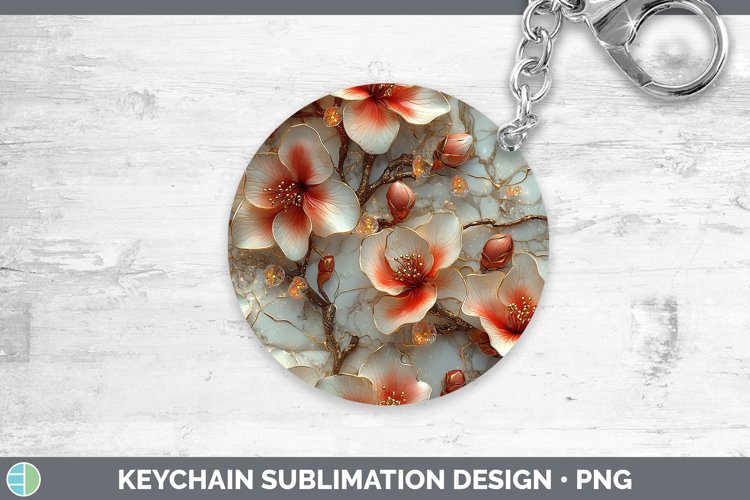 3D Azalea Keychain Sublimation Keyring Designs
