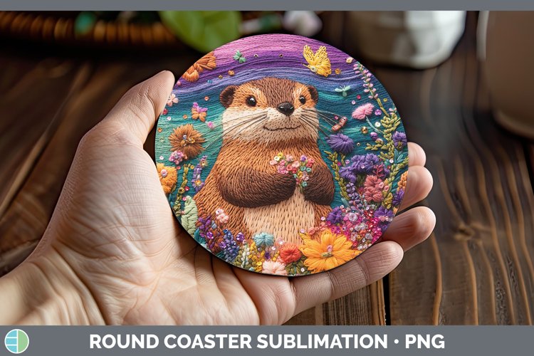 3D Beaver Round Coaster Sublimation Coaster Designs