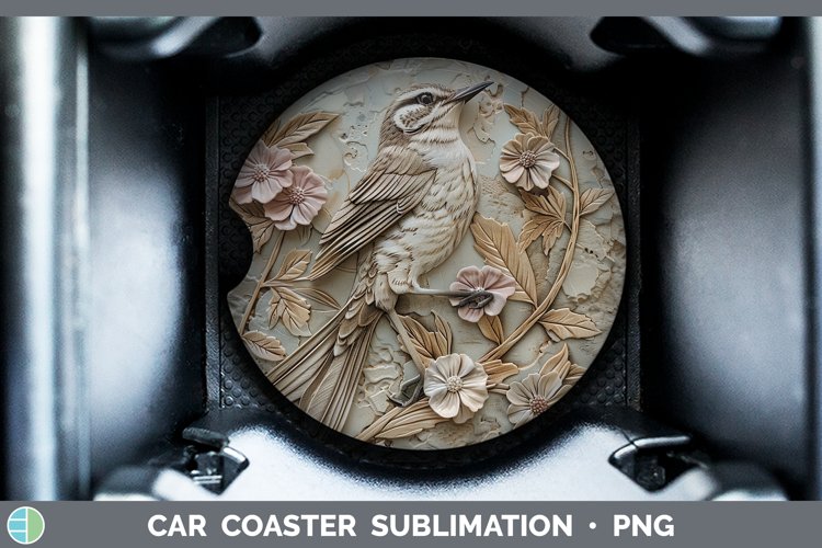 3D Birds Mockingbird Car Coaster Sublimation Coaster Designs