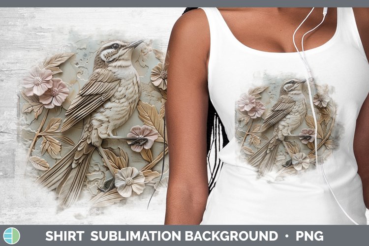 3D Birds Mockingbird Shirt Sublimation Sublimation Backgroun