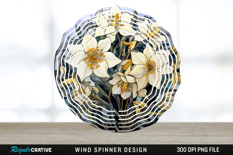 3D Black and Gold Columbine Flowers Wind Spinner PNG Design