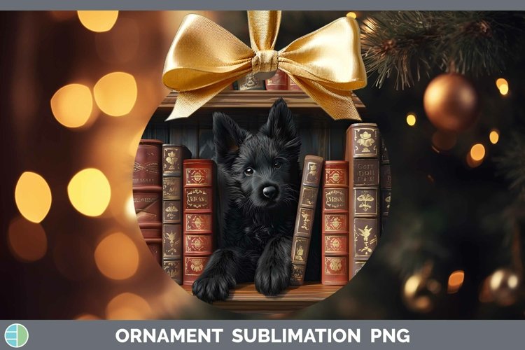 3D Books Belgian Sheepdog Dog Ornament Sublimation Bauble De