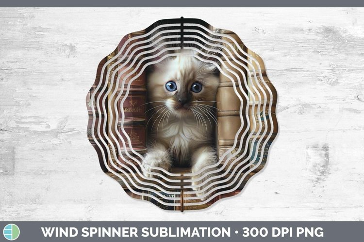 3D Books Birman Cat Wind Spinner Sublimation Spinner Designs