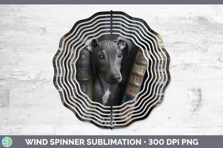 3D Books Italian Greyhound Dog Wind Spinner Sublimation Spin