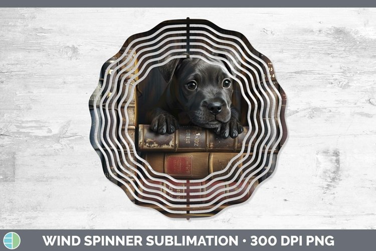 3D Books Staffordshire Bull Terrier Dog Wind Spinner Sublima
