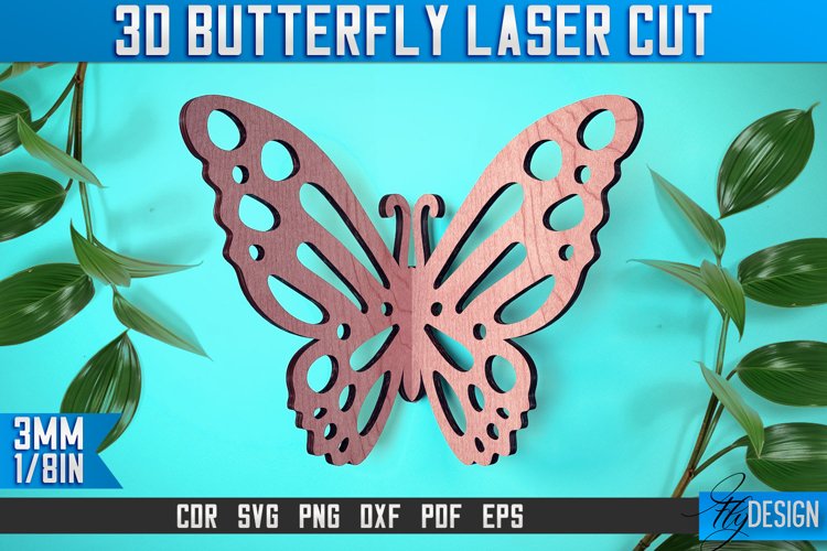 3D Butterfly Laser Cut | Butterfly Design | CNC (3076748)