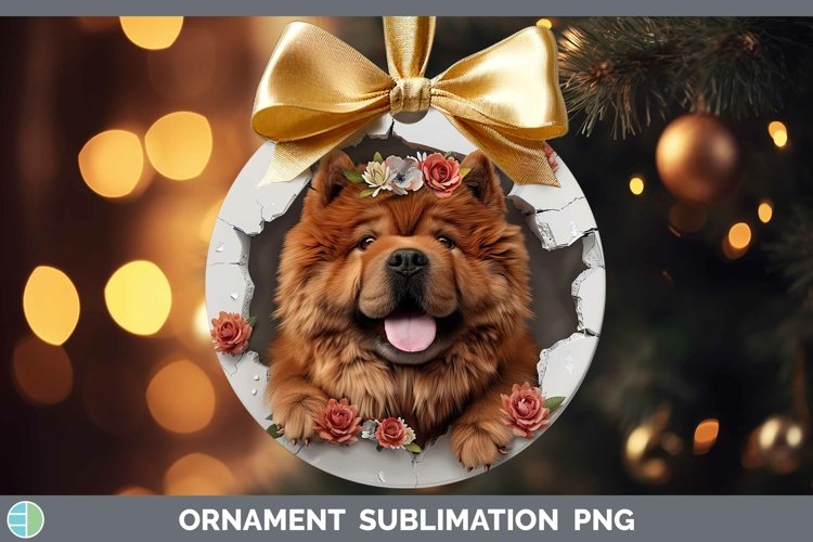 3D Chow Chow Ornament | Sublimation Bauble Designs