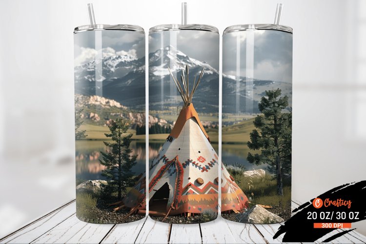 3D Colorado Teepee Tumbler wrap 20/30 oz Tumbler Wrap
